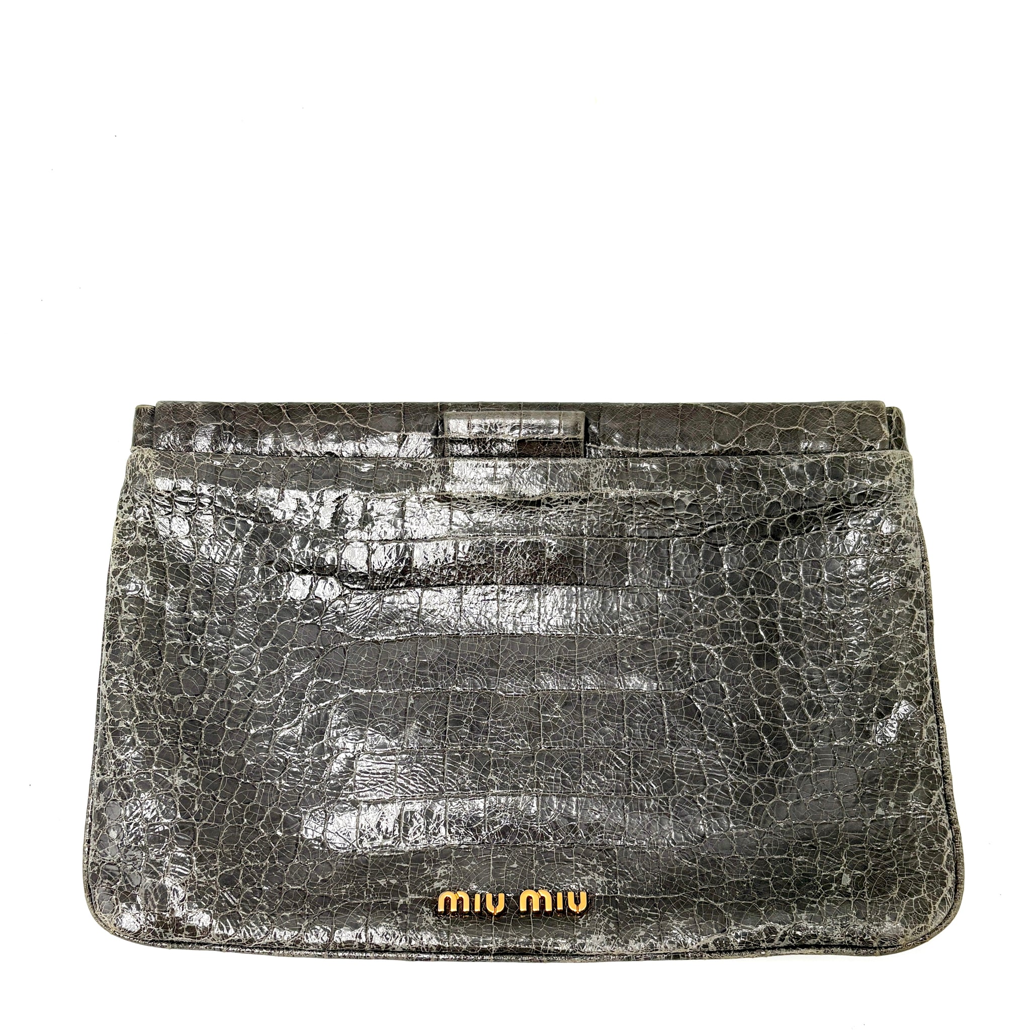 Miu Miu Croco Grey clutch bag