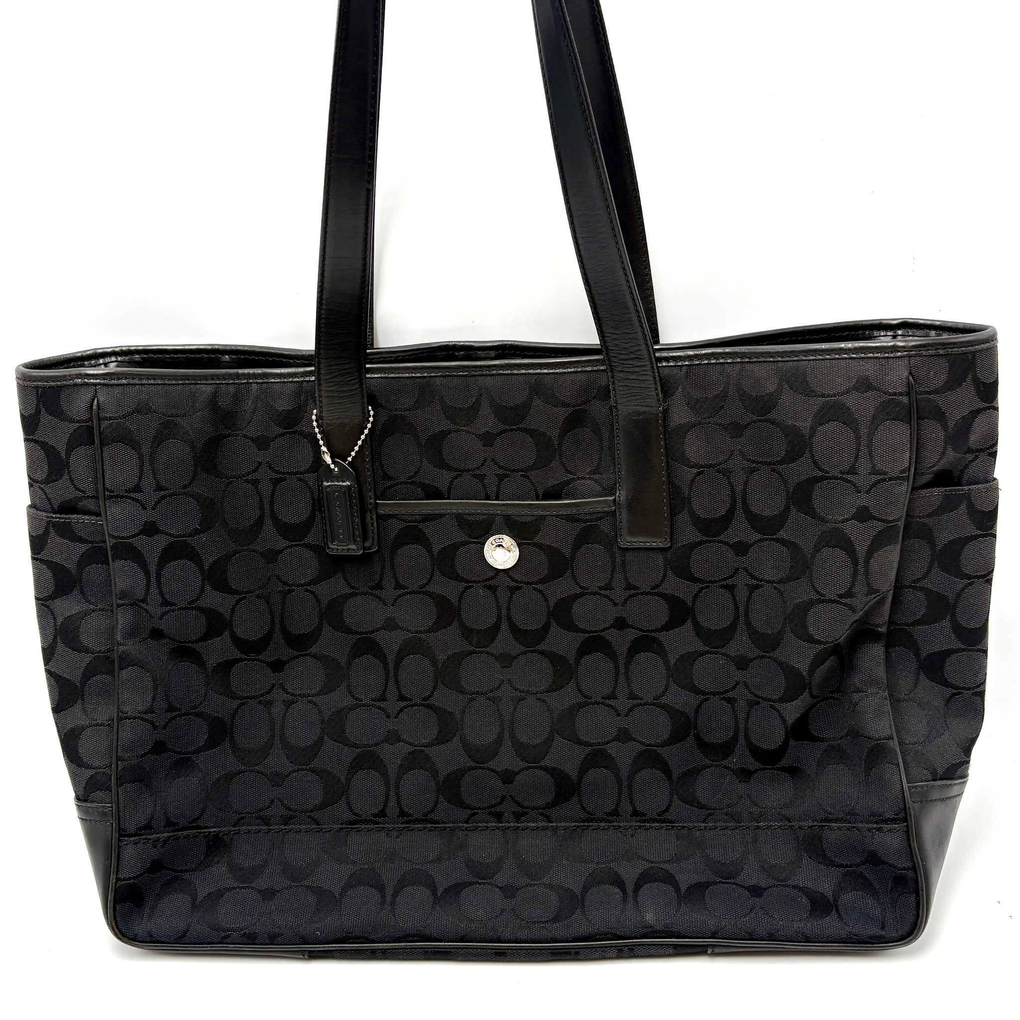 Coach Black Signature Monogram Tote Bag